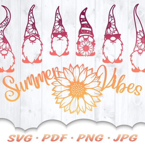 Gnome With Sunflower Svg - Etsy