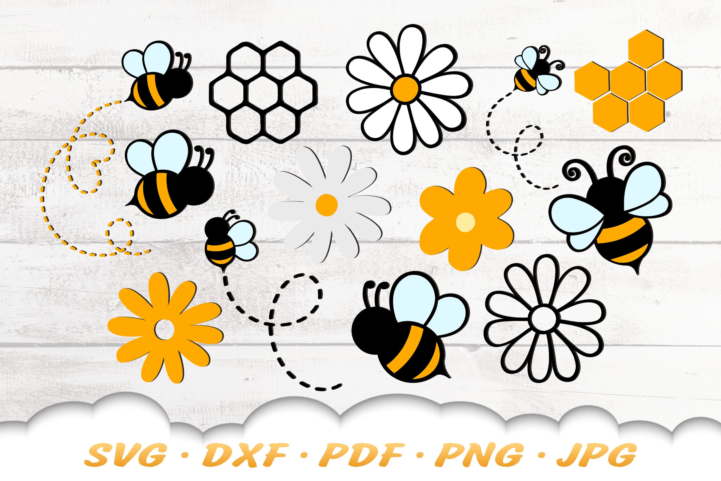 Daisy Bee SVG Bundle Bee Svg Daisy Svg Honeycomb Svg - Etsy UK