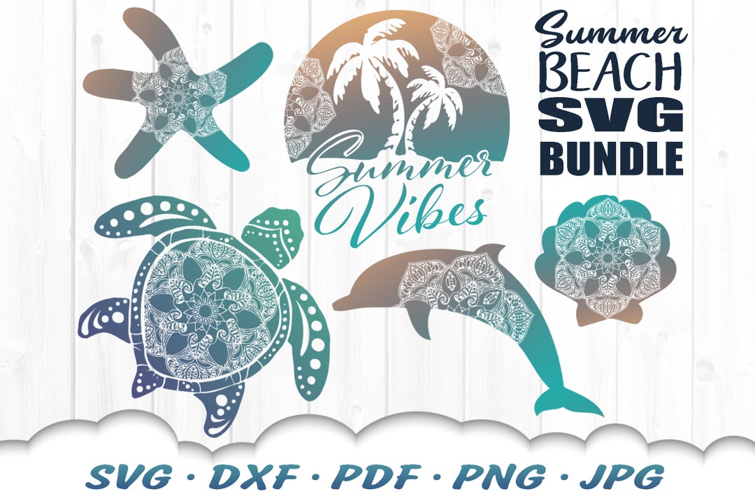 Summer Vibes Mandala Svg Bundle - Beach Svg Files for Cricut - Sea ...