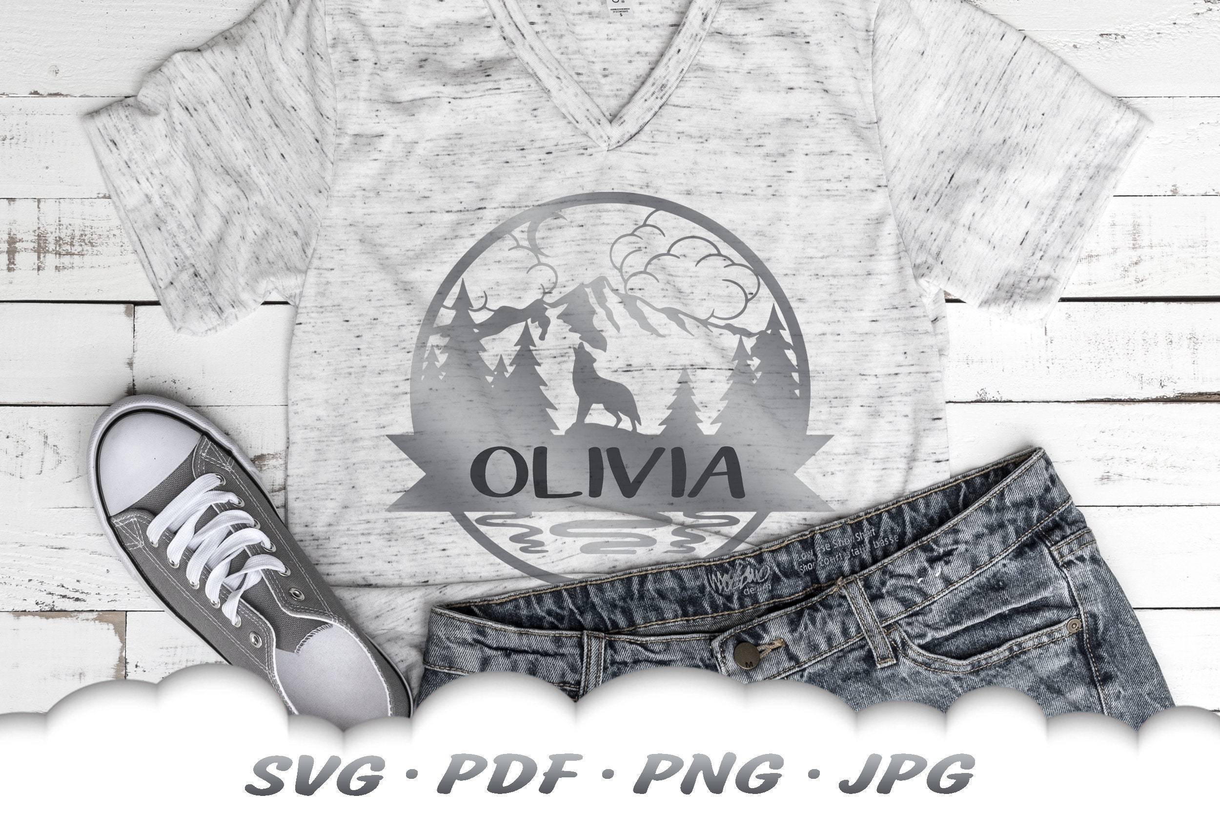 Wolf Monogram SVG Wolf Svg Files for Cricut Mountain Svg - Etsy