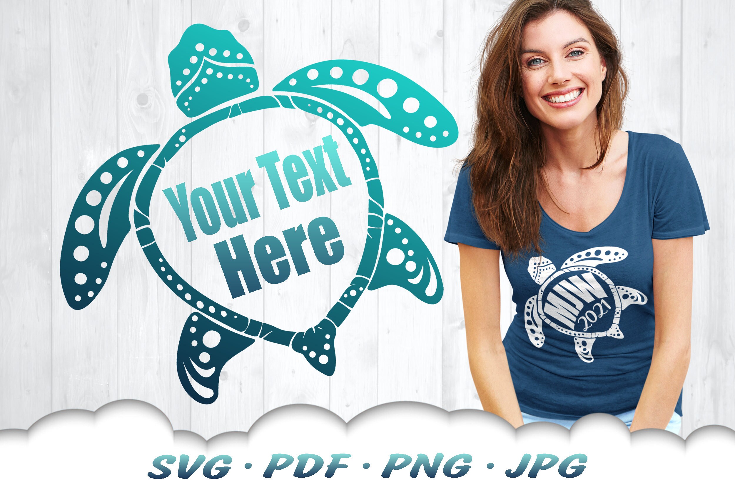 Sea Turtle Monogram Svg Sea Turtle SVG Files for Cricut | Etsy