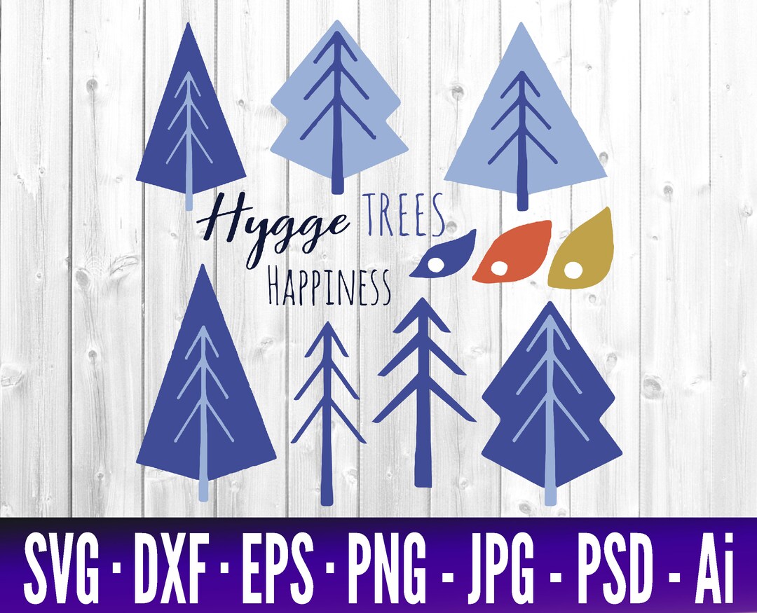 Hygge Trees SVG Hygge Happiness Art SVG Files For Cricut - Etsy Portugal