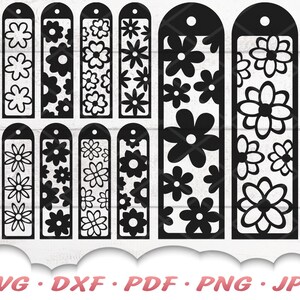 Flower Bookmark SVG Bundle - Bookmark Svg - Floral Bookmark Svg ...