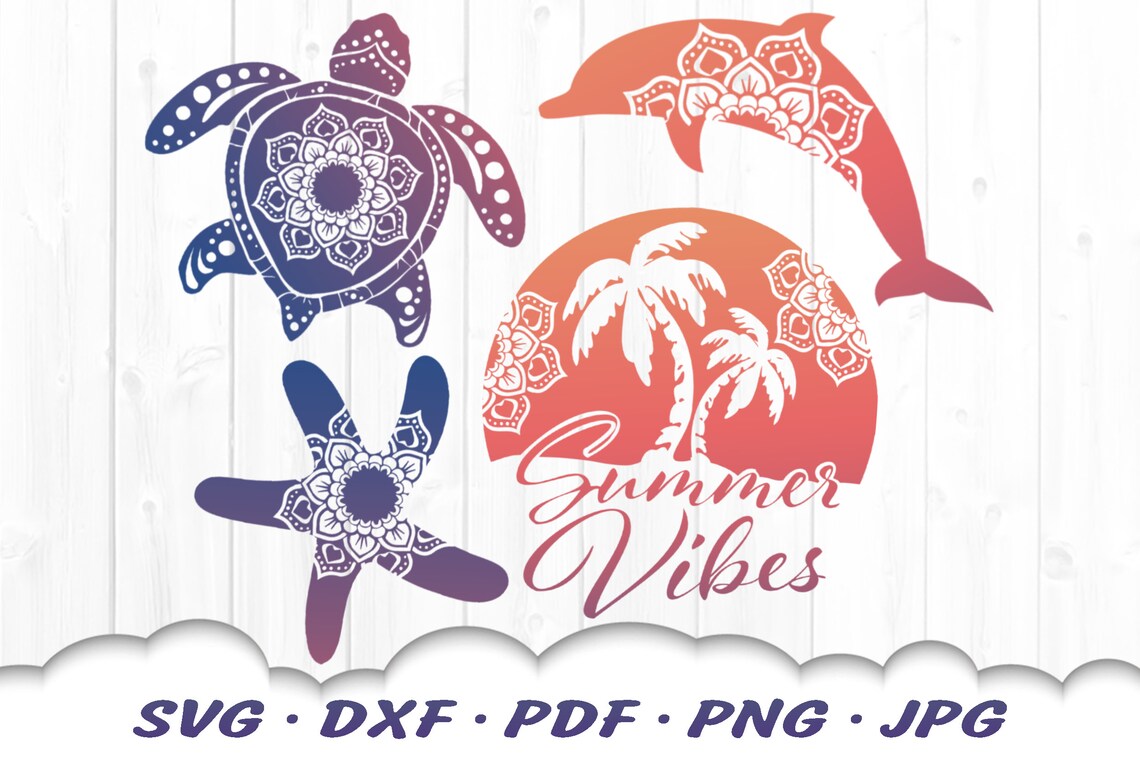 Summer Vibes Beach Mandala SVG Bundle Summer SVG Files for - Etsy