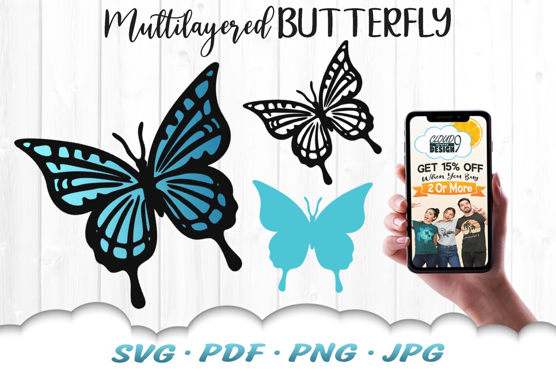 Layered Butterfly Svg Butterfly Svg Files for Cricut - Etsy