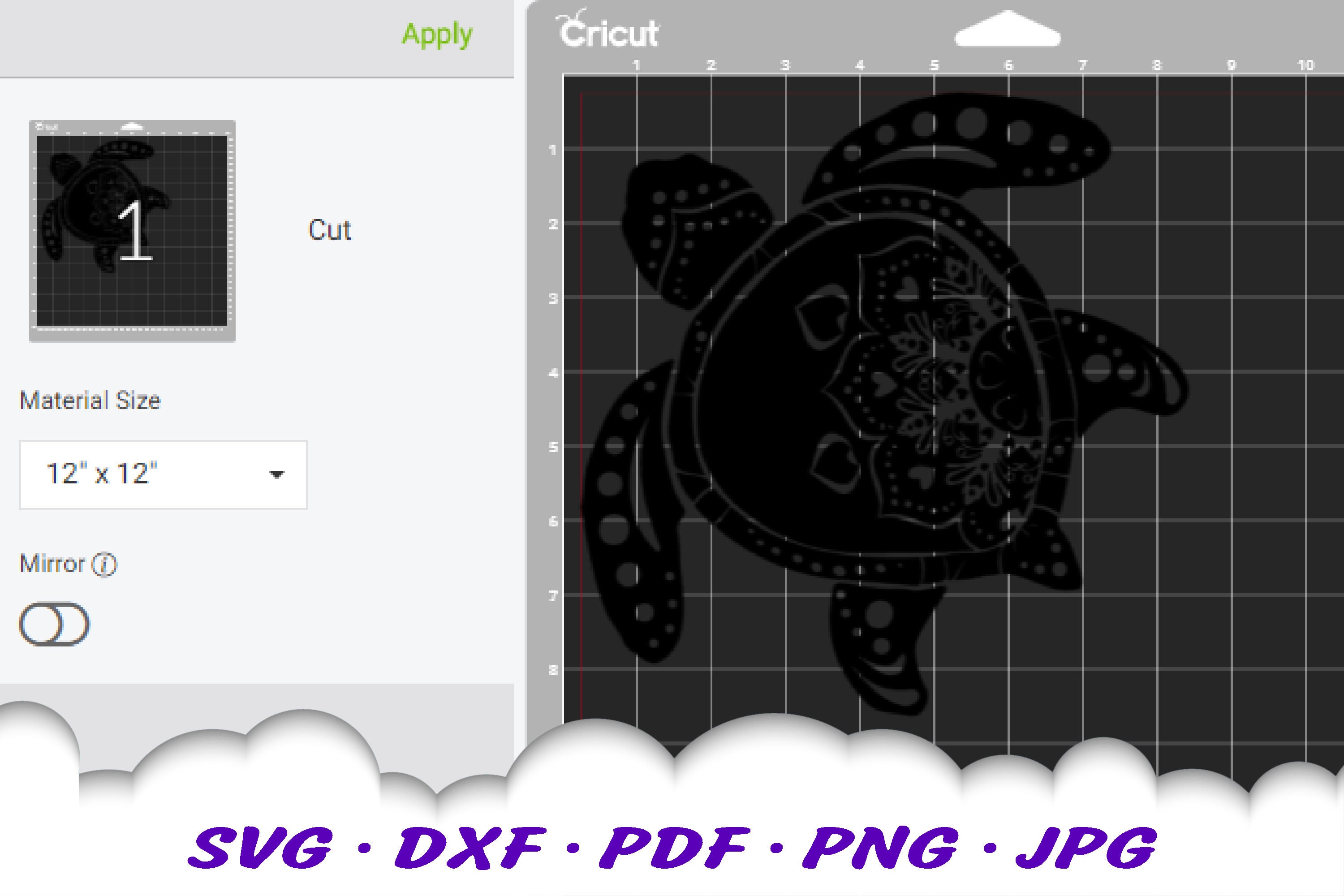 Turtle Heart Mandala Svg Turtle SVG Files for Cricut - Etsy