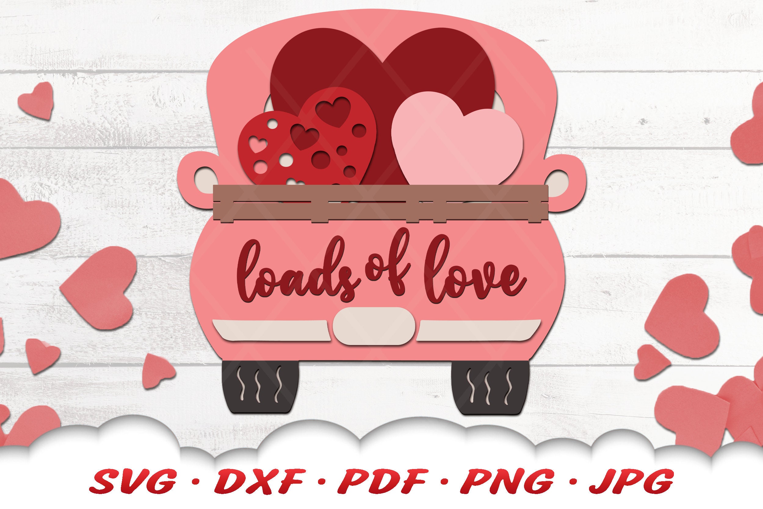 Valentine Truck SVG Red Truck Svg Valentine Svg Vintage - Etsy