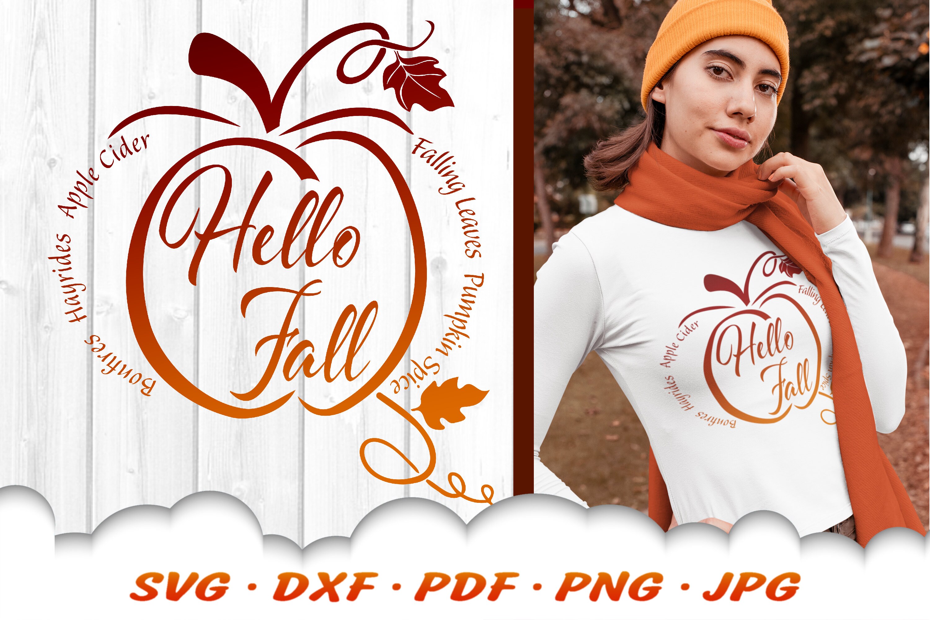 Hello Fall Pumpkin SVG Files for Cricut Pumpkin Spice - Etsy