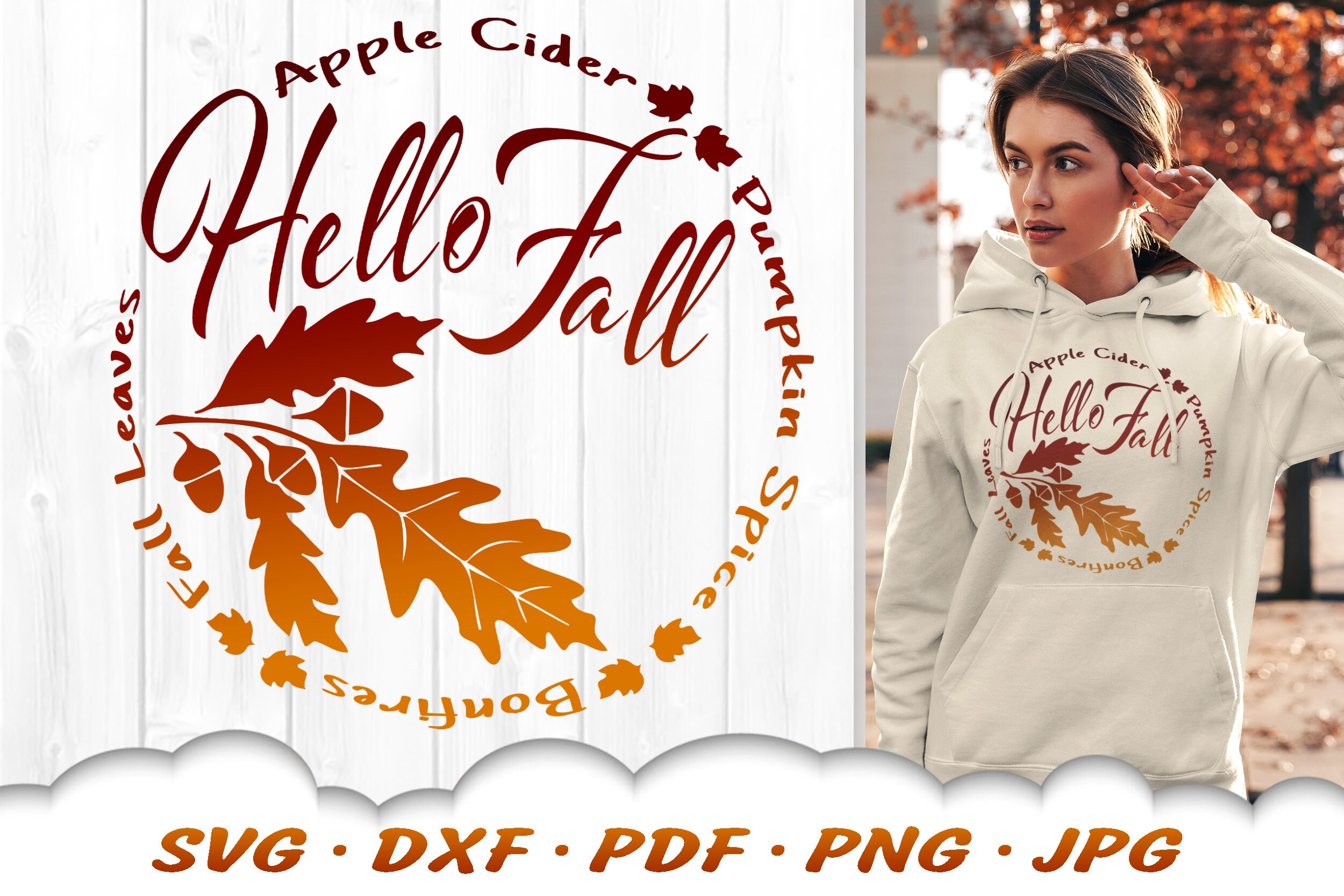 Hello Fall Acorn SVG Acorn Round Svg Files For Cricut Fall | Etsy