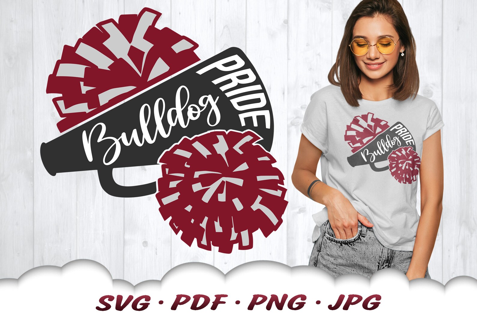 Bulldog Cheer Svg Files for Cricut Cheerleader Svg - Etsy