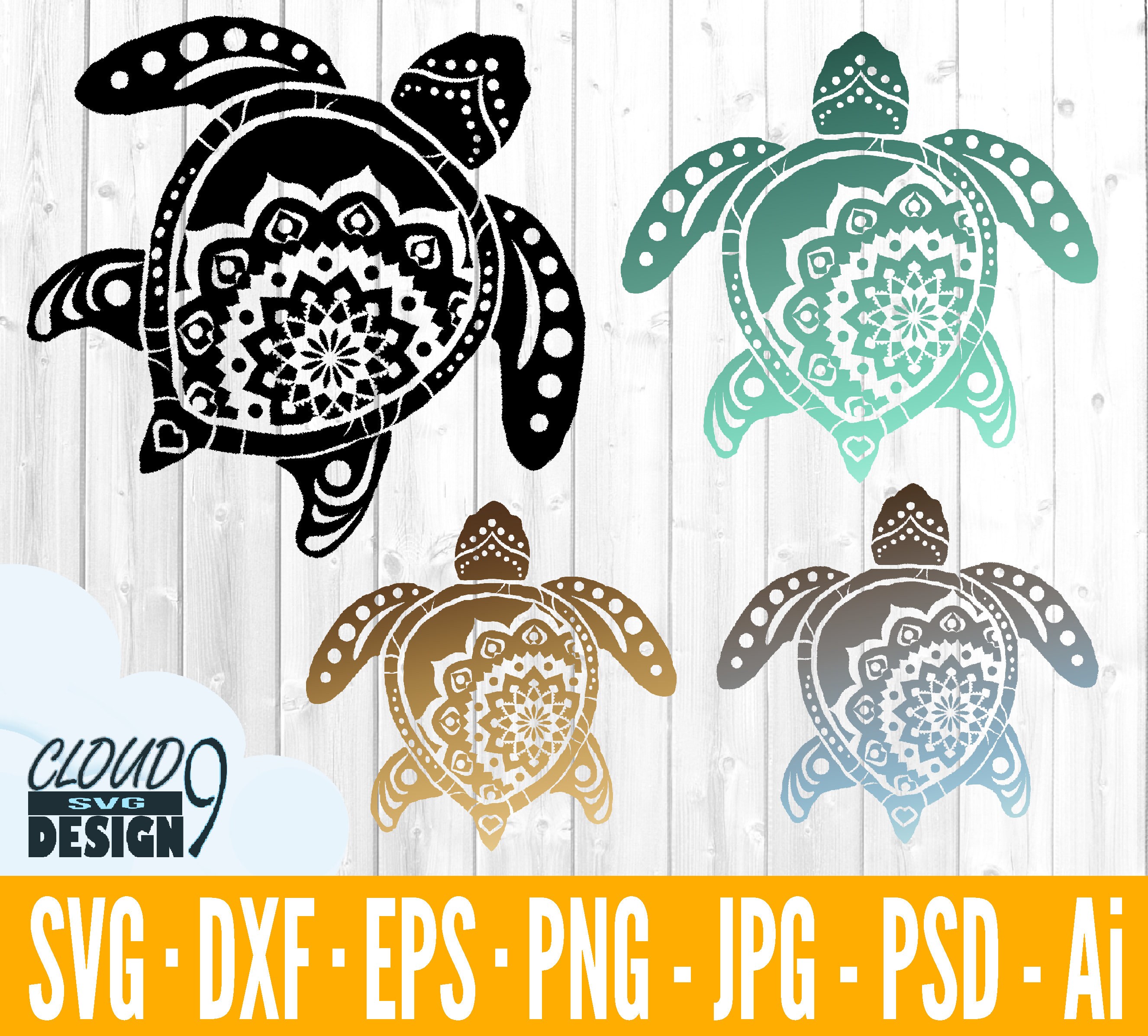 Turtle Mandala SVG Files For Cricut Turtle SVG Bundle Sea | Etsy
