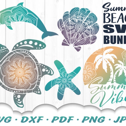 Mandala Beach SVG Bundle Summer Vibes Svg Turtle Svg - Etsy