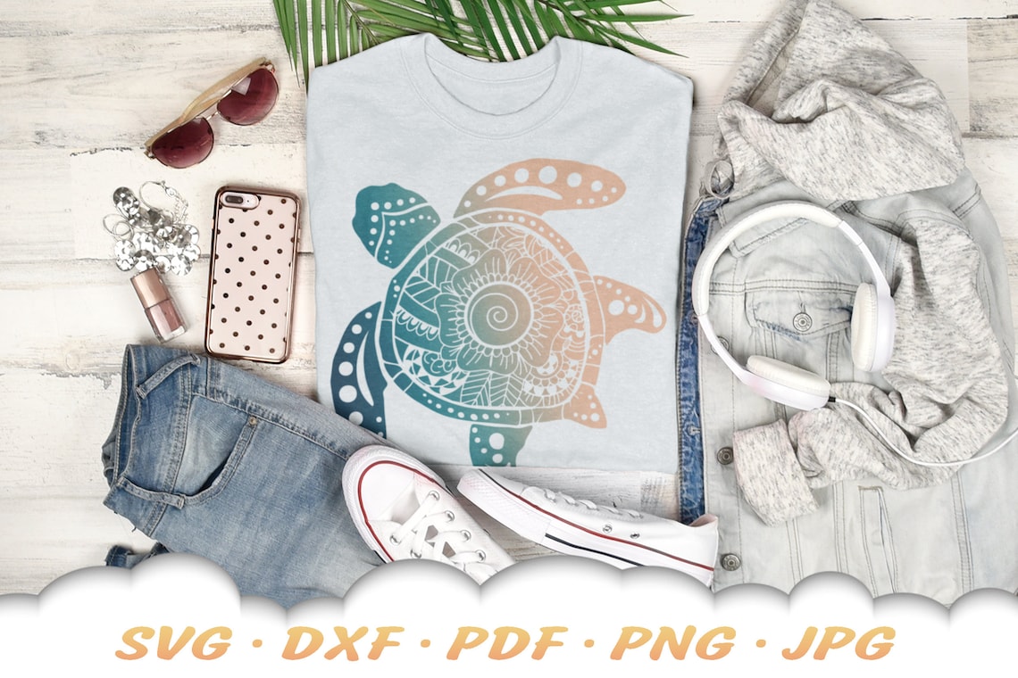 Floral Zentangle Turtle Svg Files for Cricut Sea Turtle Svg - Etsy