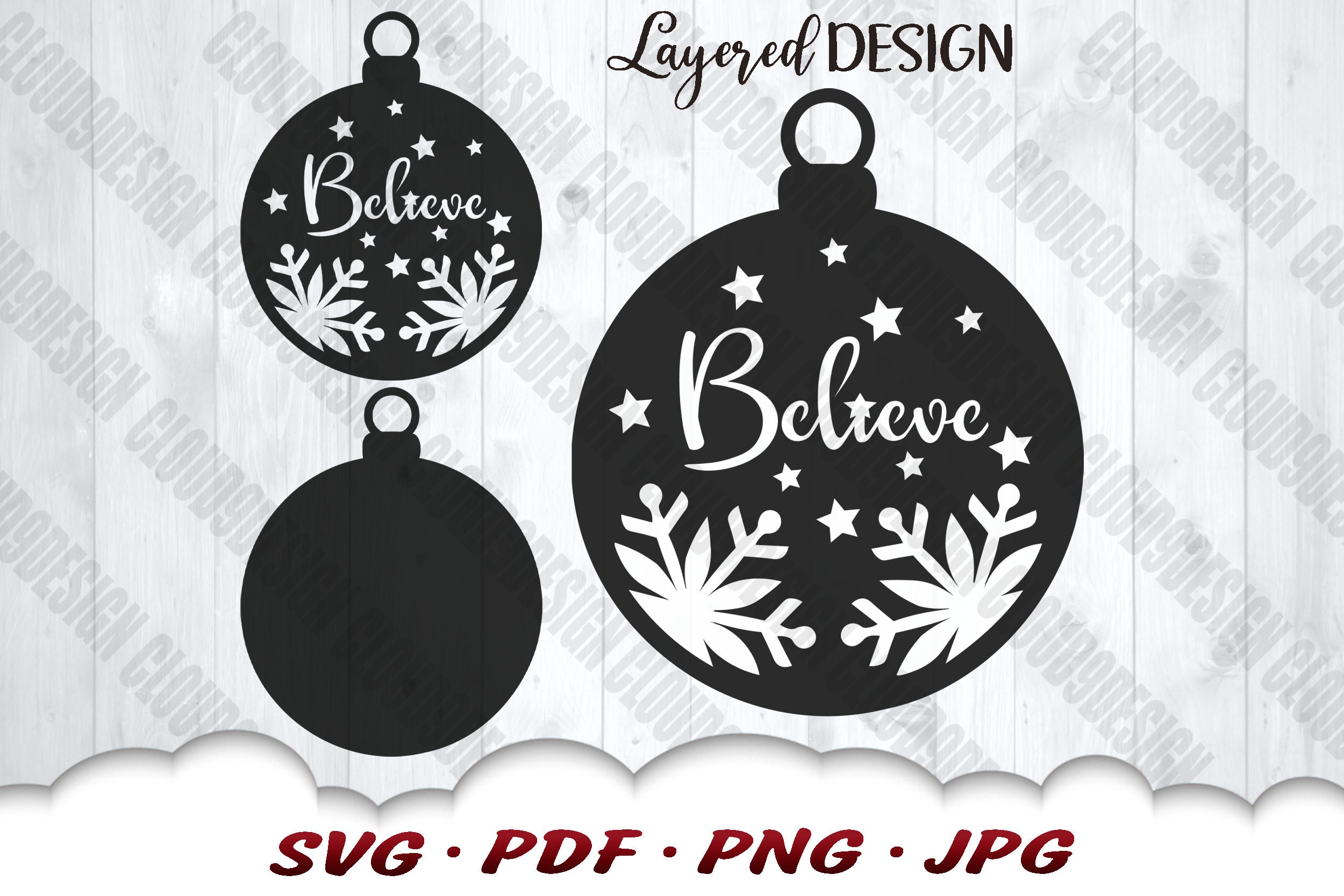 Christmas Ornament Svg Bundle Christmas Svg Files for Cricut | Etsy