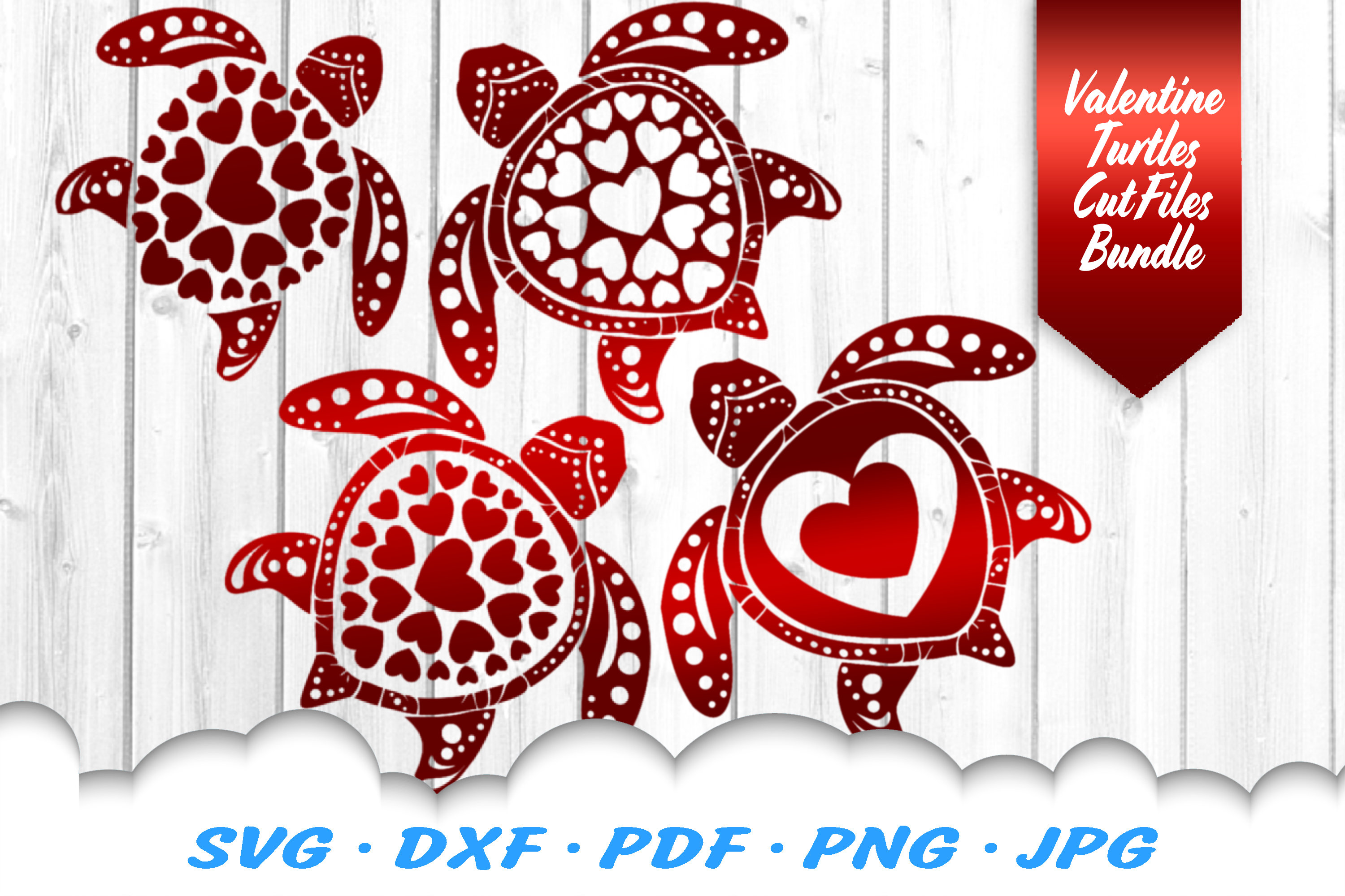 Valentine Heart Sea Turtle SVG Bundle Sea Turtle SVG Files - Etsy