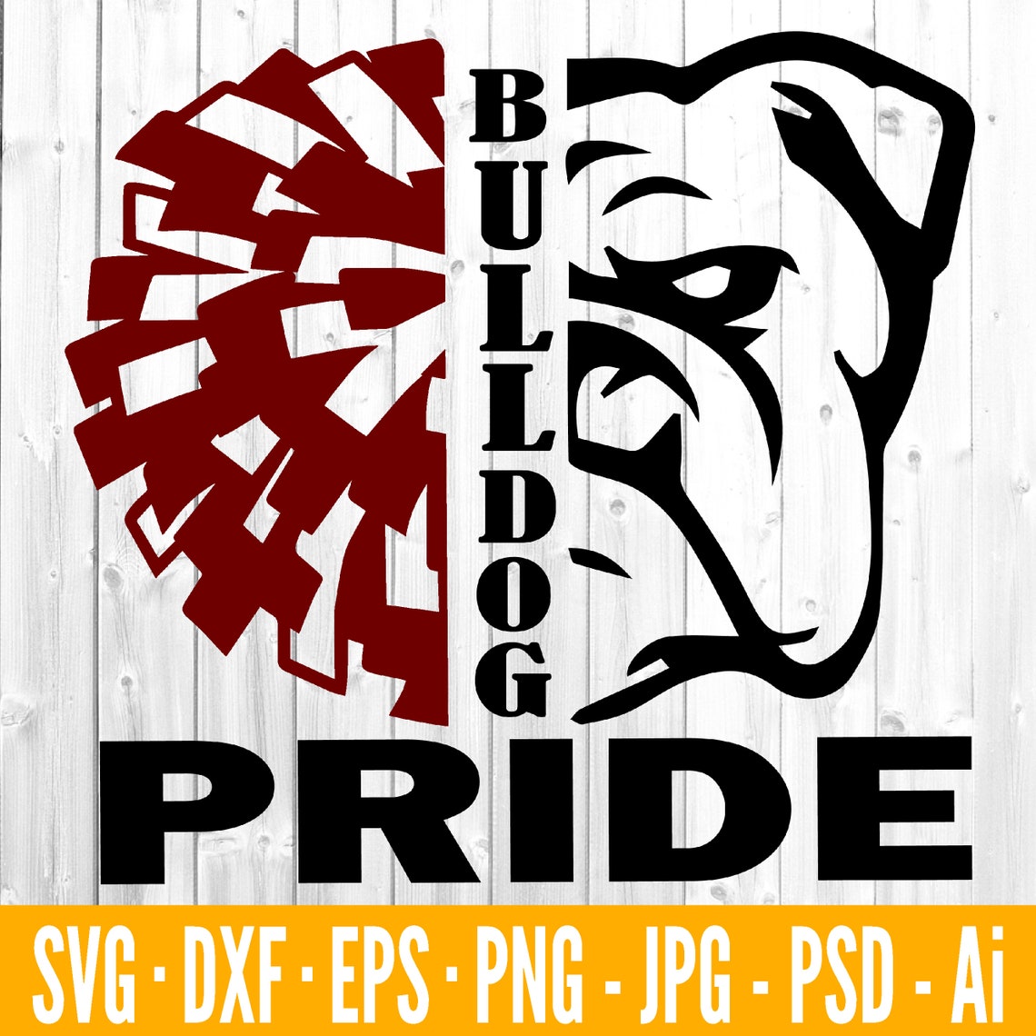 Bulldog SVG Cheerleading SVG Bulldog Cheer Svg Cheer Pom - Etsy