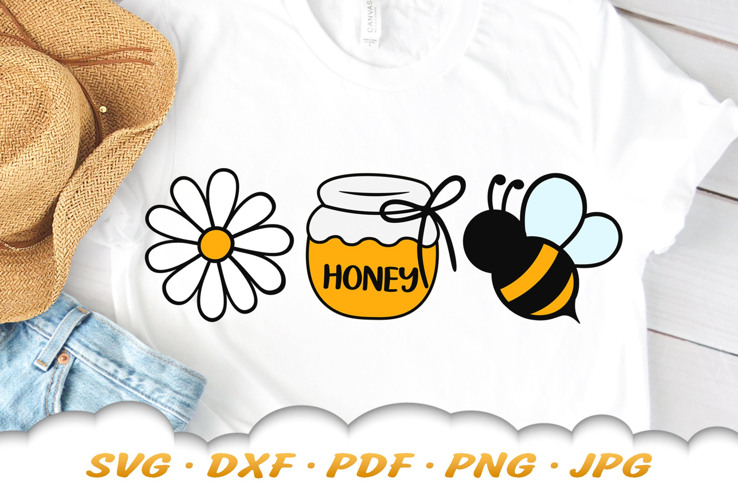 Floral Bee SVG Bee Svg Honey Svg Bee Png Daisy Svg - Etsy