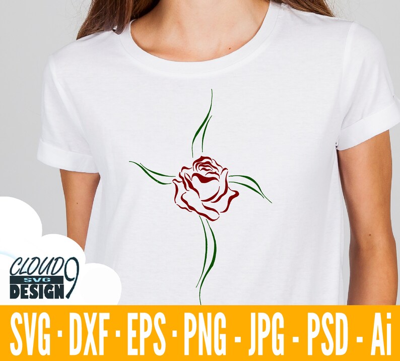 Rose Cross SVG, Cross SVG, Rose Svg Files for Cricut, Svg Files for ...