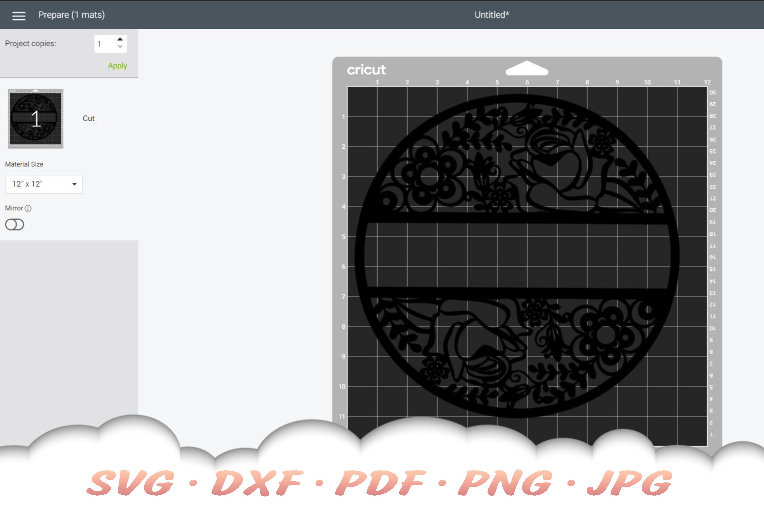 Floral Round Svg Files for Cricut Customizable Svg Floral - Etsy