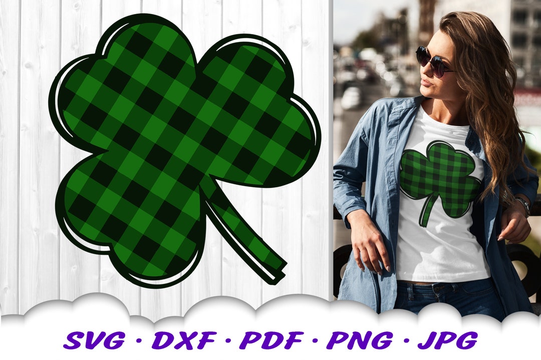 Plaid Clover Svg Files for Cricut - Buffalo Plaid Clover Svg - Buffalo ...