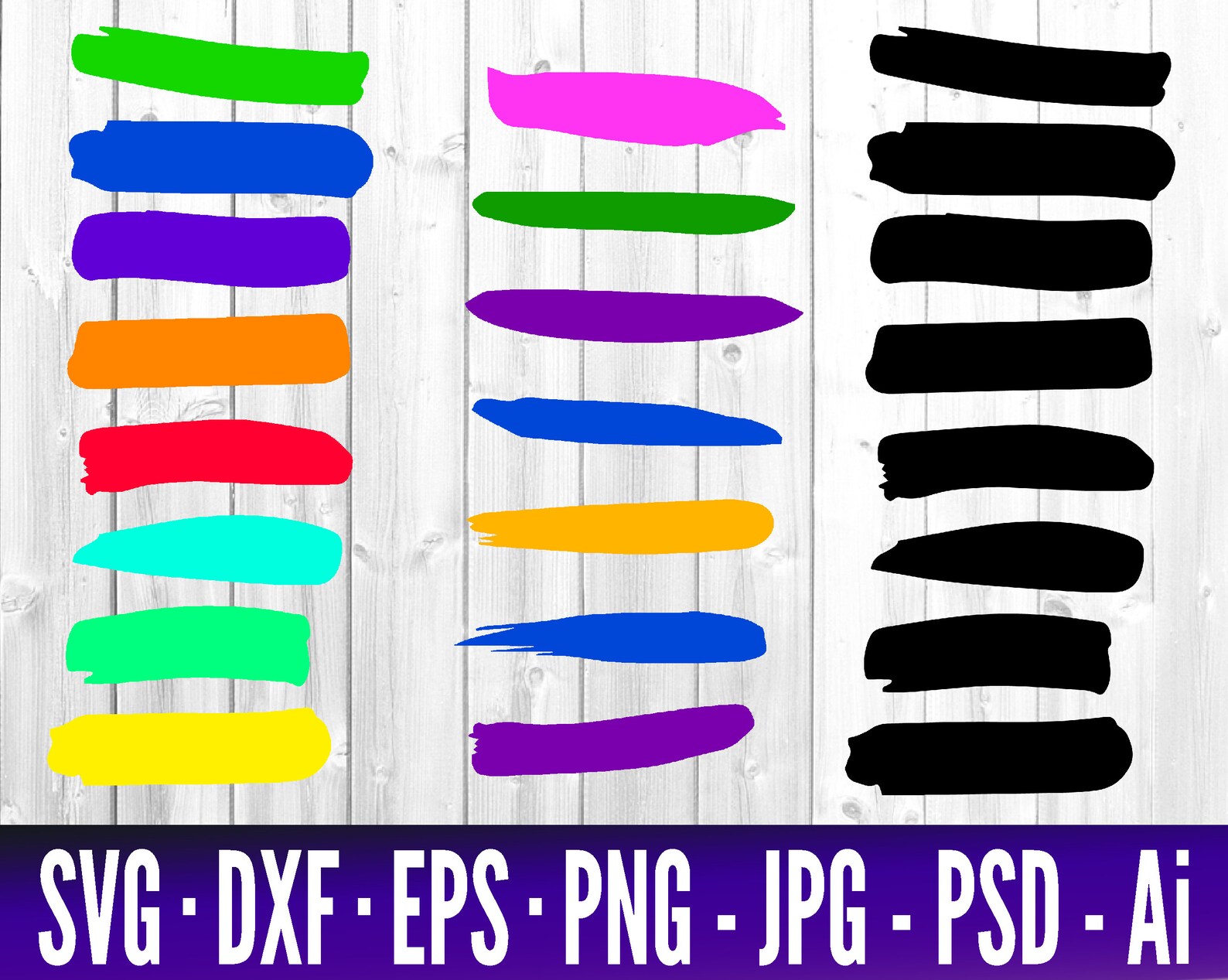 Paint Brush Stroke SVG Bundle Paint Stroke SVG Brush - Etsy