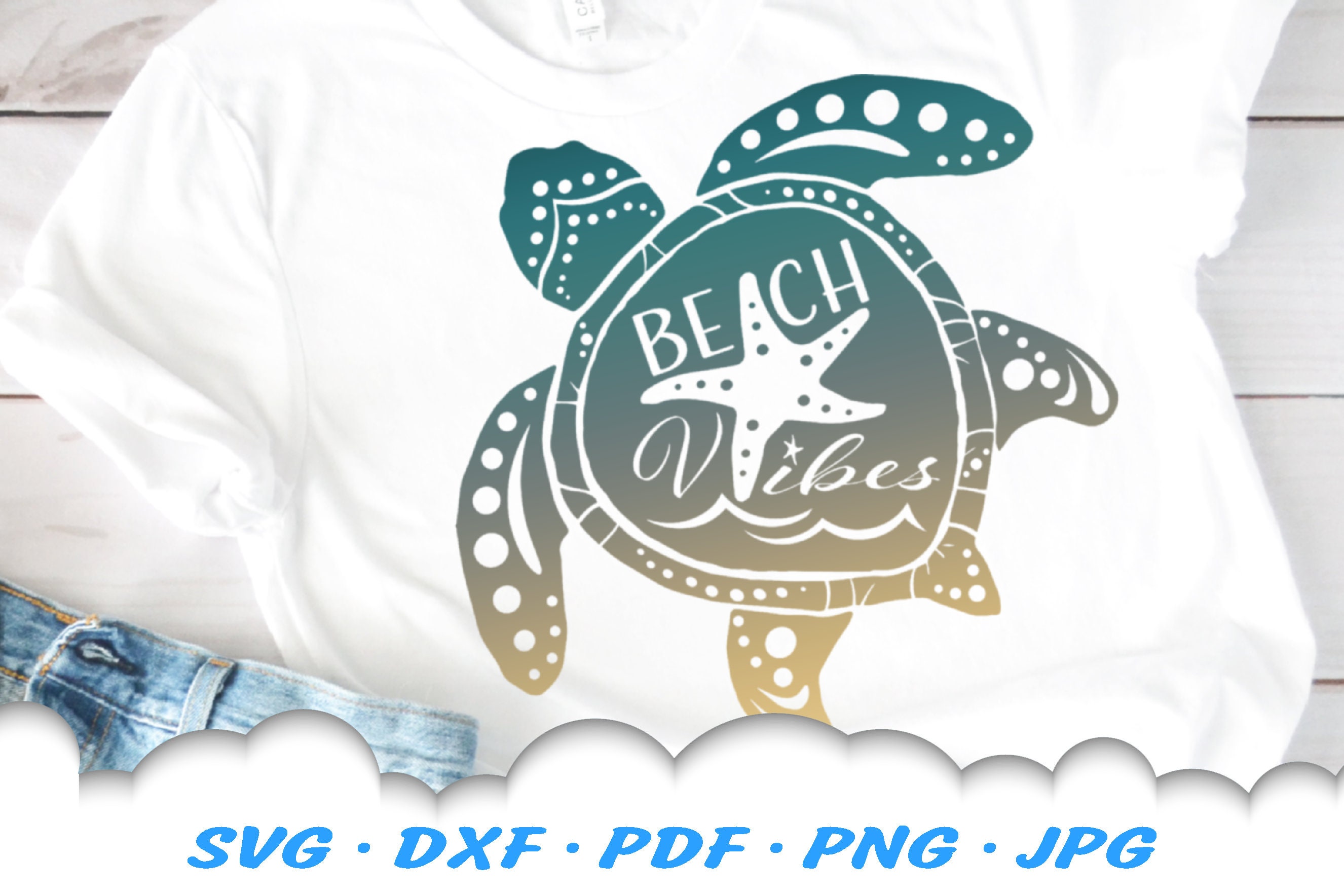 Summer Beach Clip Art Dxf Mandala Turtle Svg Beach Vibes SVG Turtle SVG ...