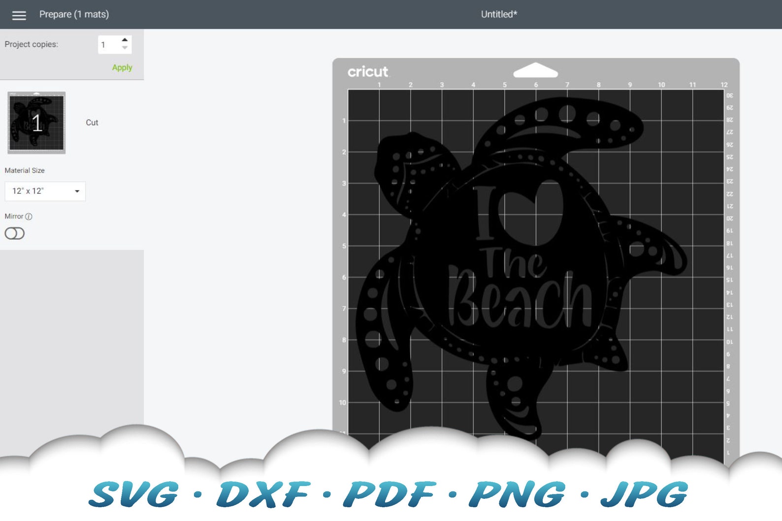 Beach Turtle Svg Files for Cricut Sea Turtle Svg I Love - Etsy