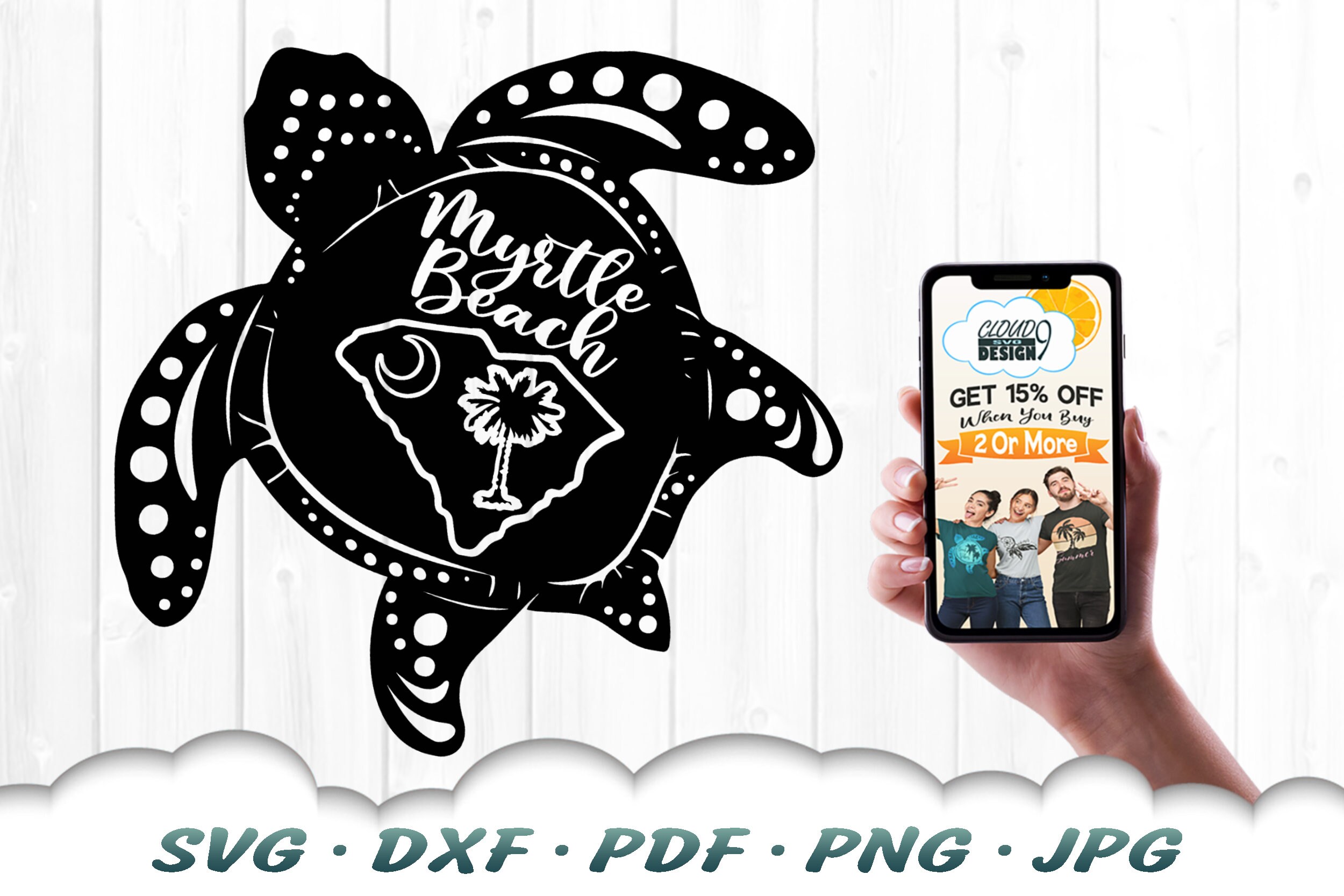 Myrtle Beach Turtle Svg Sea Turtle Svg Files for Cricut - Etsy