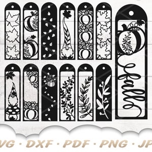 Fall Bookmark SVG Bundle - Bookmark Svg - Fall Svg - Leather Bookmark ...