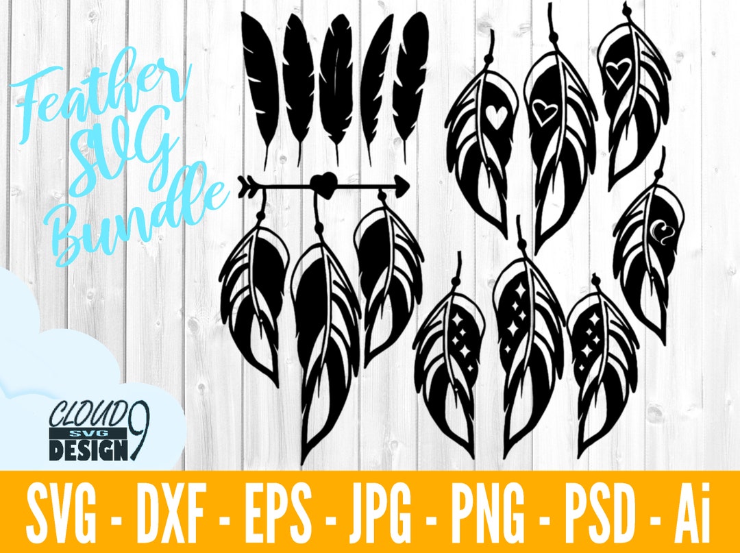 Feather SVG Bundle, Feather SVG, Feathers SVG, Feather Clipart, Cricut ...