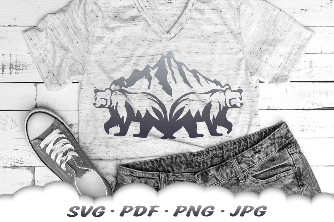 Mountain Bear SVG Bear Svg Files for Cricut Mountain Svg - Etsy