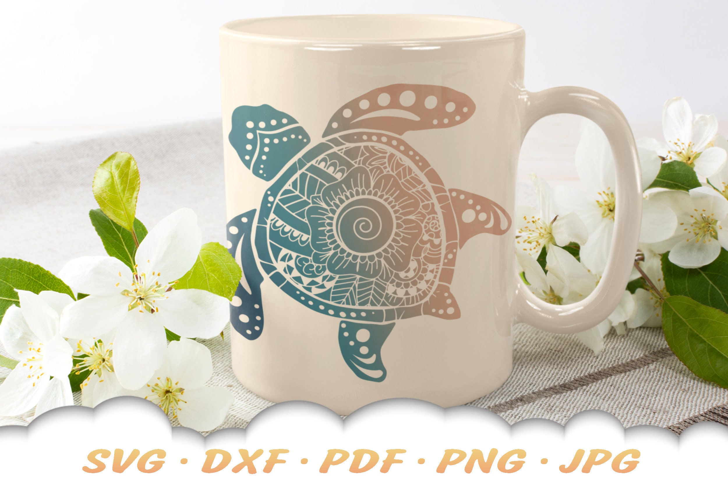 Floral Zentangle Turtle Svg Files for Cricut Sea Turtle Svg - Etsy