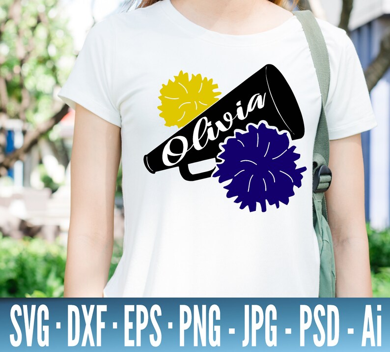 Cheer SVG Cheerleader SVG Custom Color Cheer Shirt Pom - Etsy