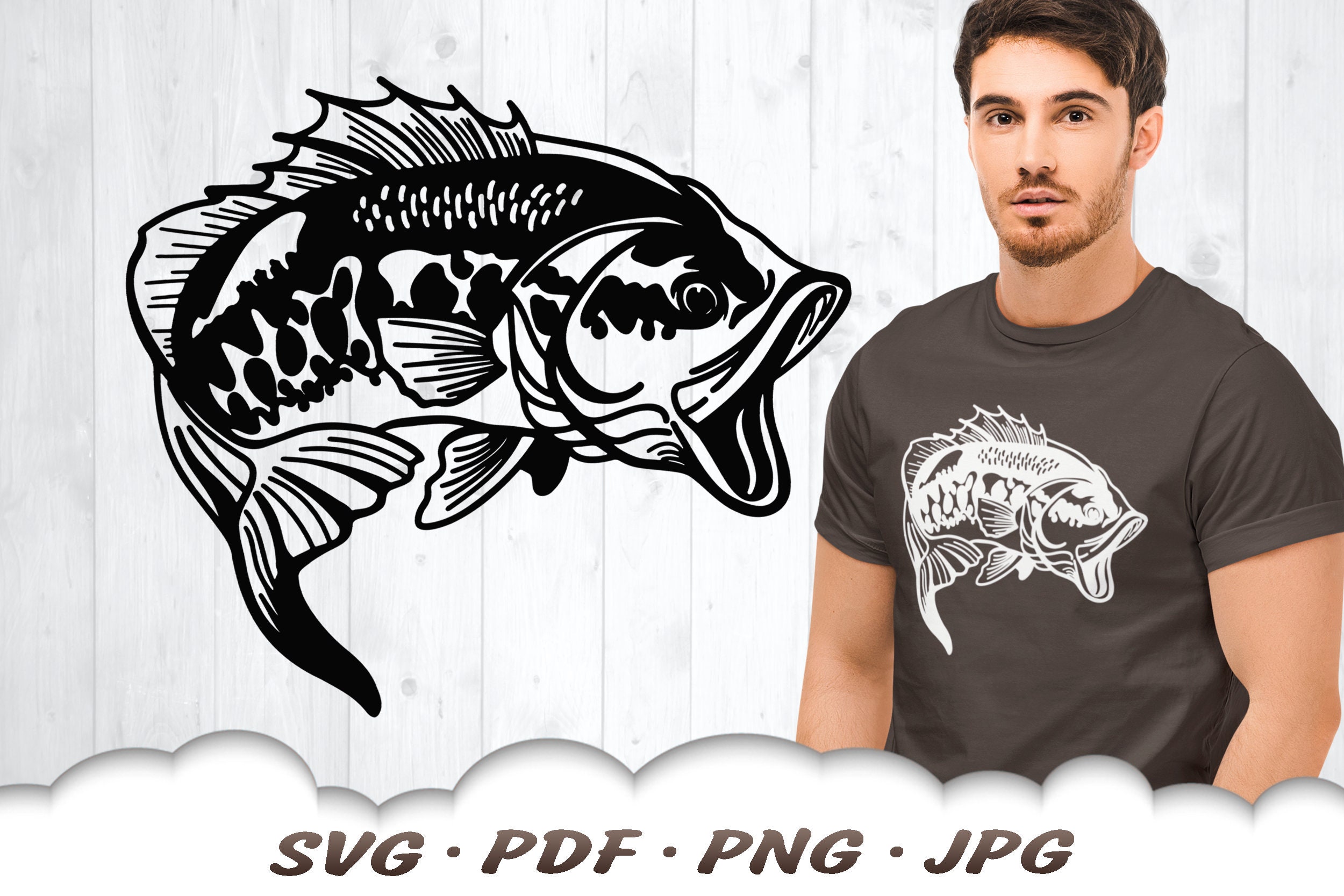 Bass Fishing Svg Fish Svg Files for Cricut Bass Fish Svg - Etsy