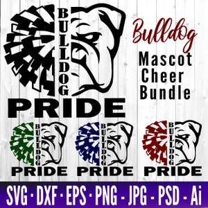 Bulldog SVG - Cheerleading SVG - Bulldog Cheer Svg - Cheer Pom Pom Svg ...