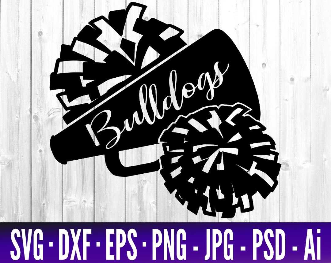 Bulldog Cheer SVG - Bulldog Cheer Poms SVG - Cheerleader SVG - Pom Pom Svg Cut Files - Svg Files ...
