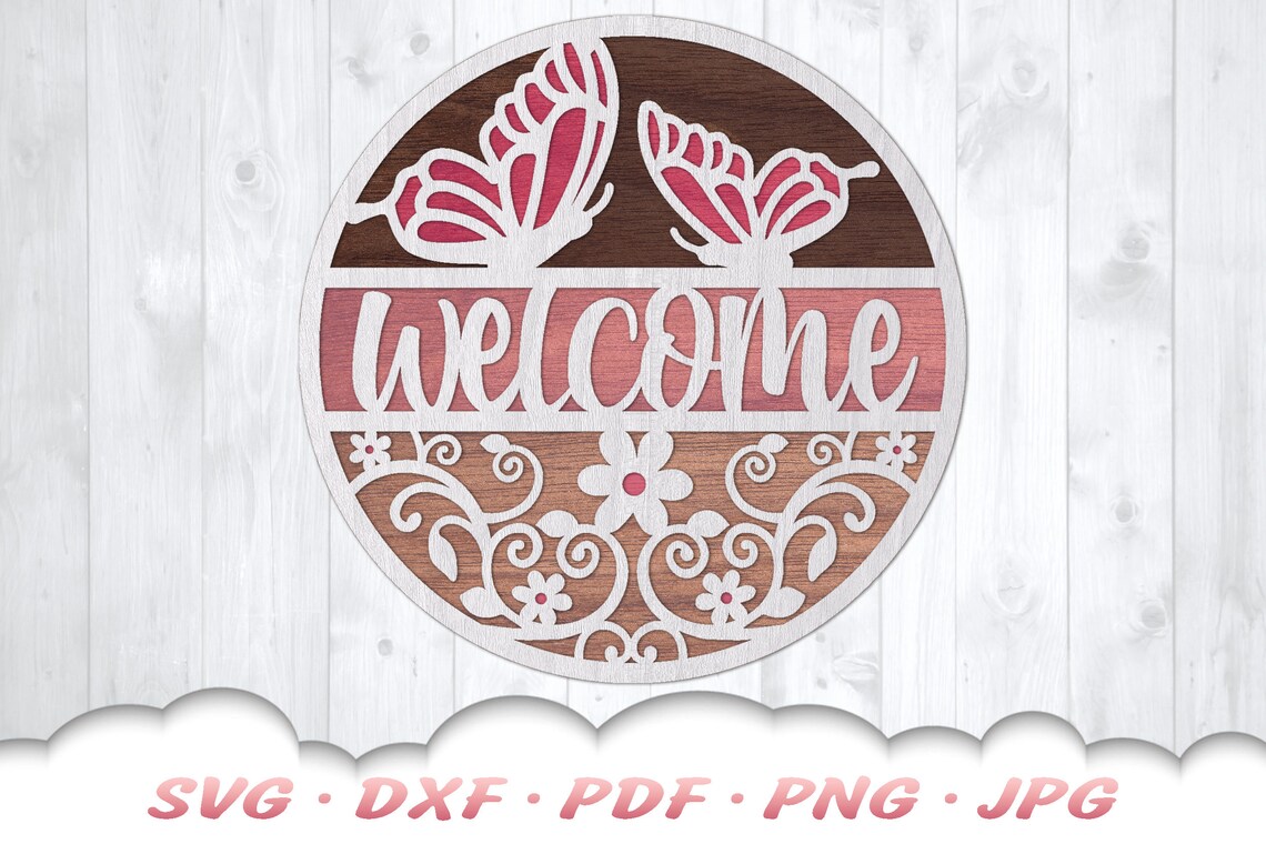 Butterfly Welcome Sign Svg Welcome Svg Files for Cricut - Etsy