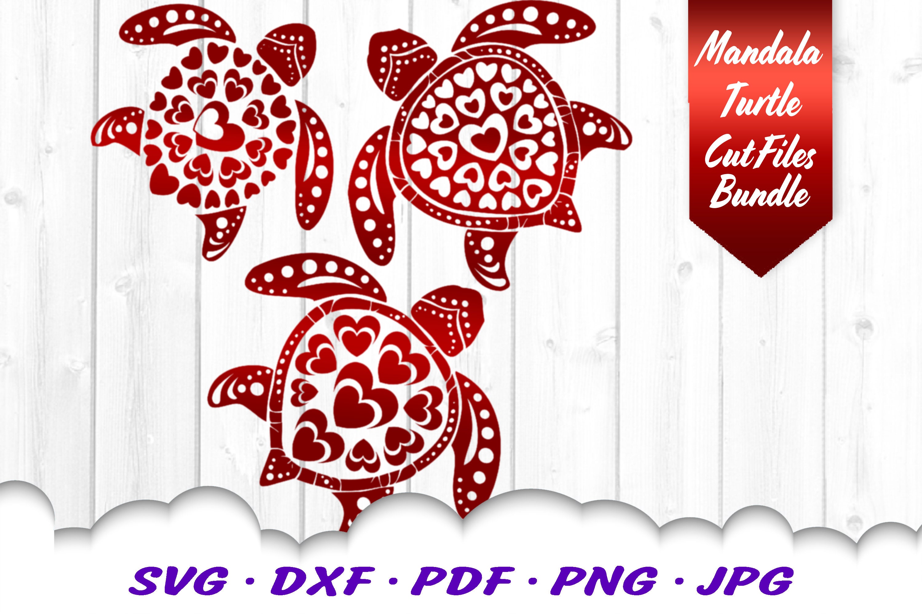 BIG Valentine Mandala Heart Turtle SVG Bundle Sea Turtle SVG - Etsy