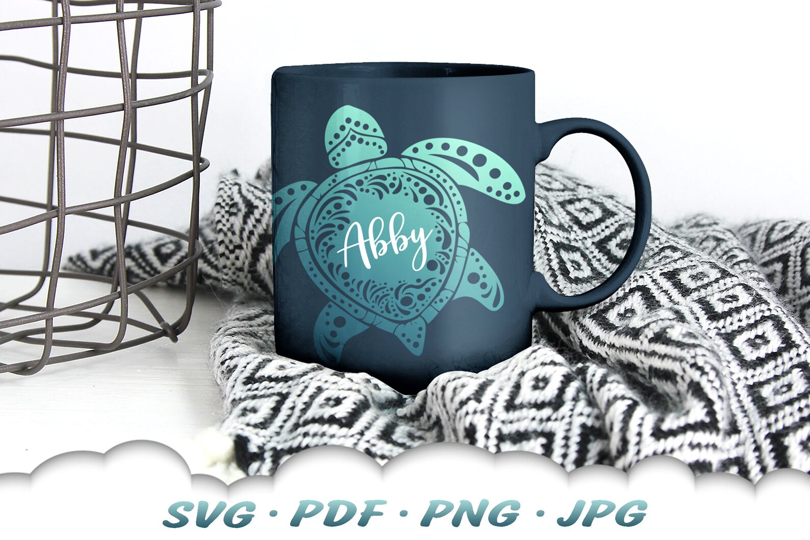 Customizable Sea Turtle SVG Mandala Turtle Svg Files for - Etsy