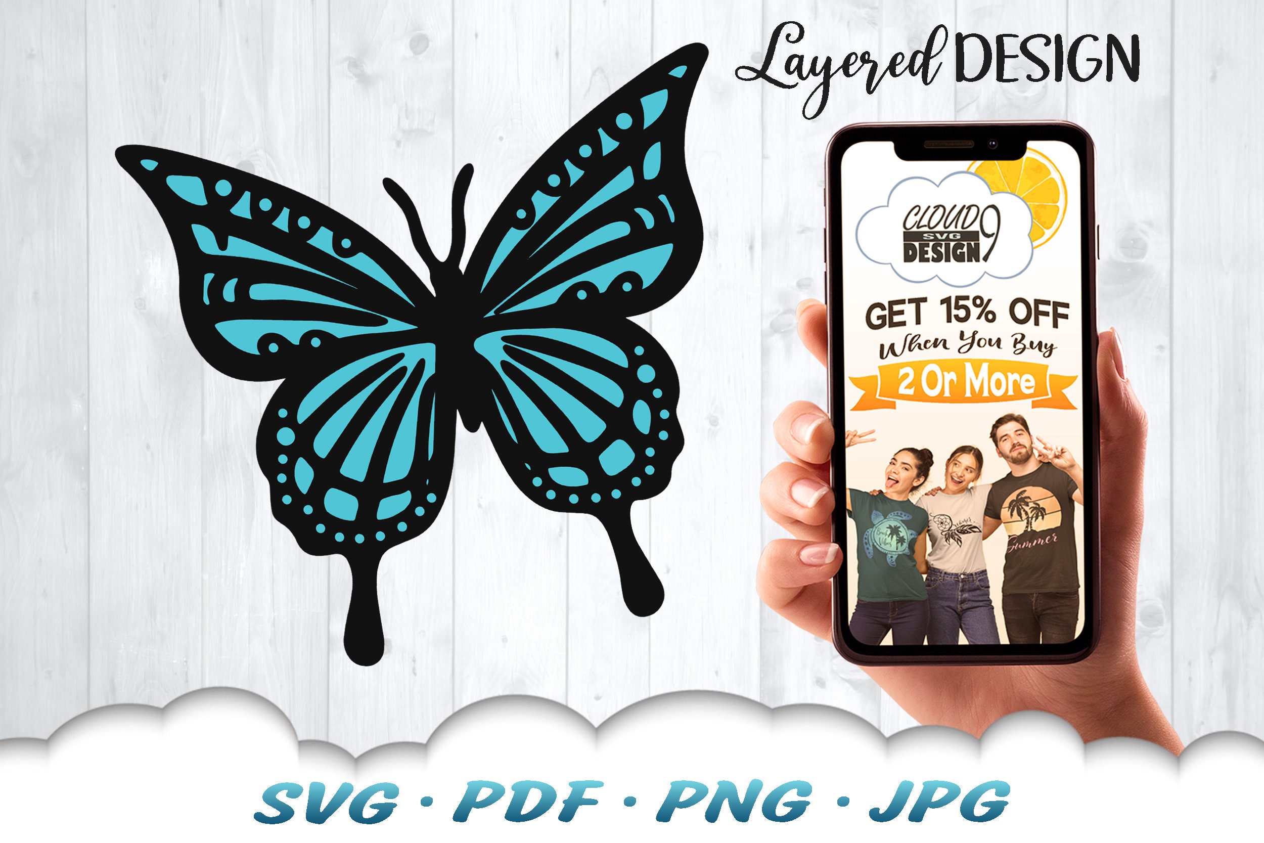 Butterfly Svg Monarch Butterfly Svg Files for Cricut 3D | Etsy