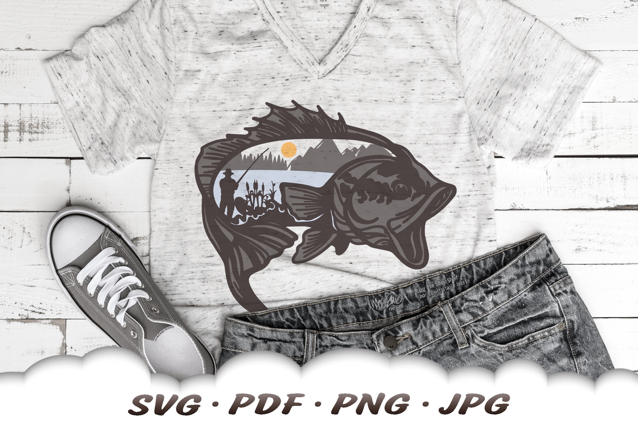 Layered Fishing Svg Fish Svg Files for Cricut Bass Fish - Etsy