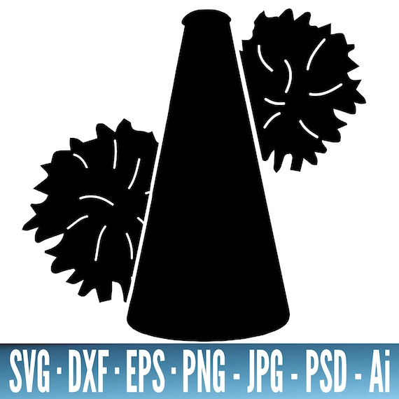 Megaphone And Poms Silhouette