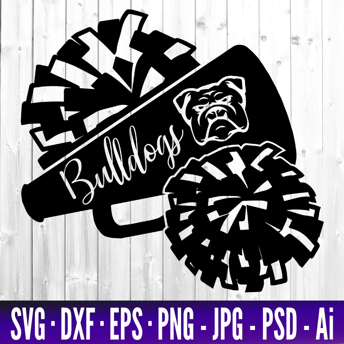 Bulldog Cheer SVG Bulldogs Cheer Mascot SVG Cheerleader - Etsy