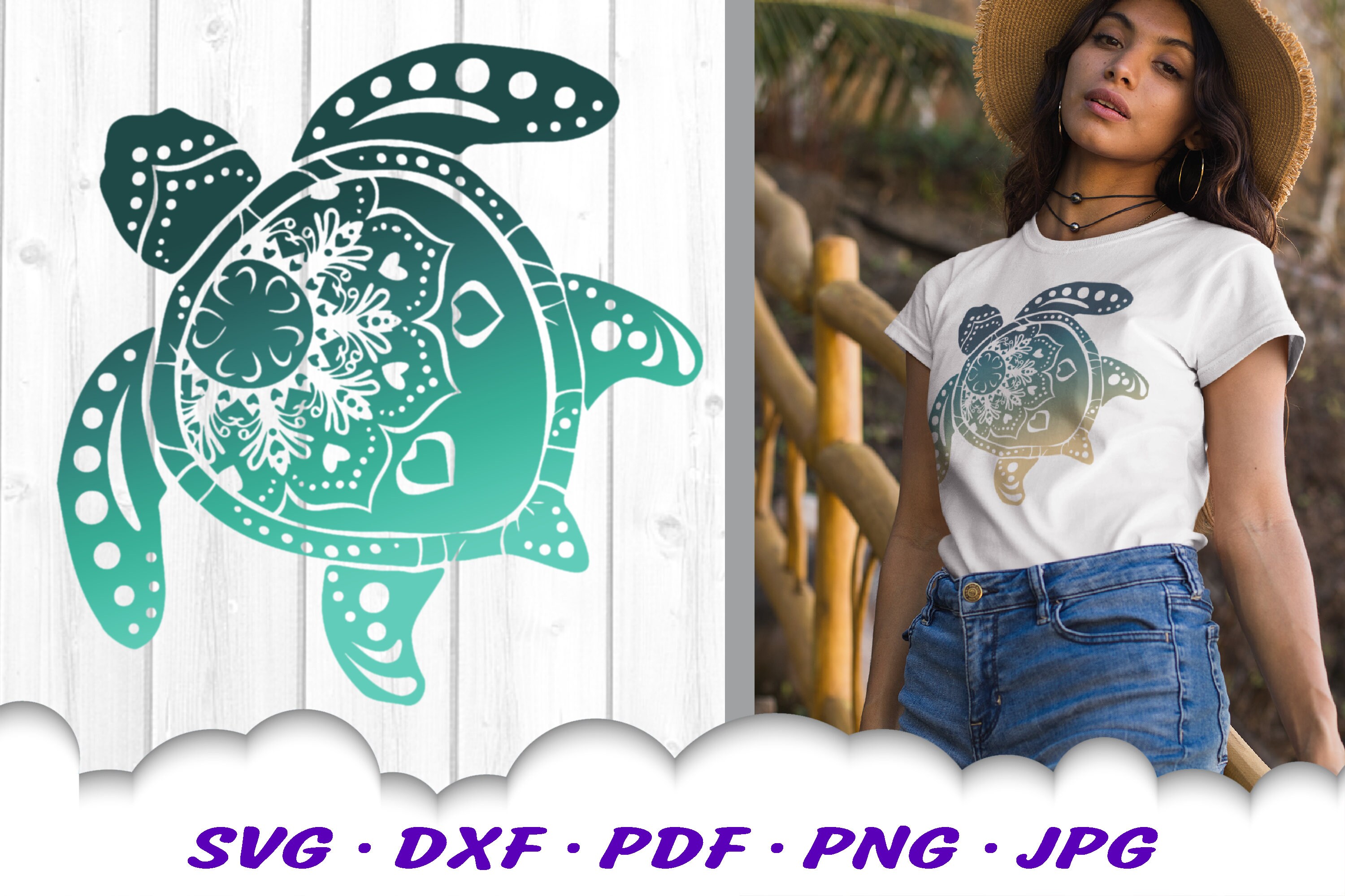 Heart Mandala Turtle Svg Sea Turtle Svg Files for Cricut - Etsy