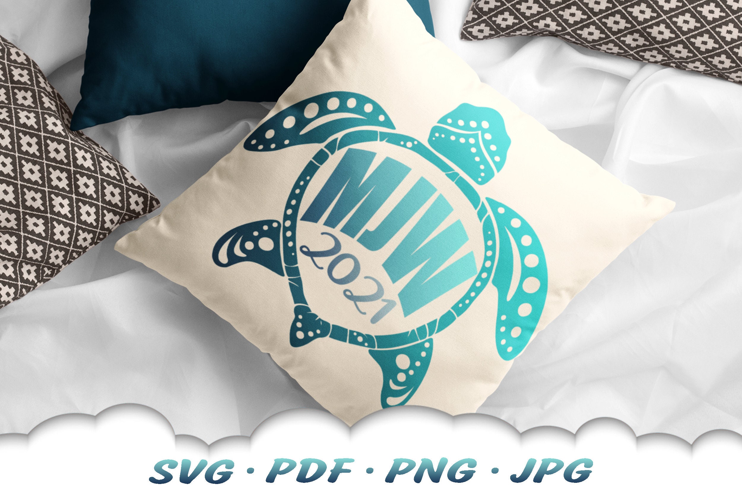 Sea Turtle Monogram Svg Sea Turtle SVG Files for Cricut | Etsy
