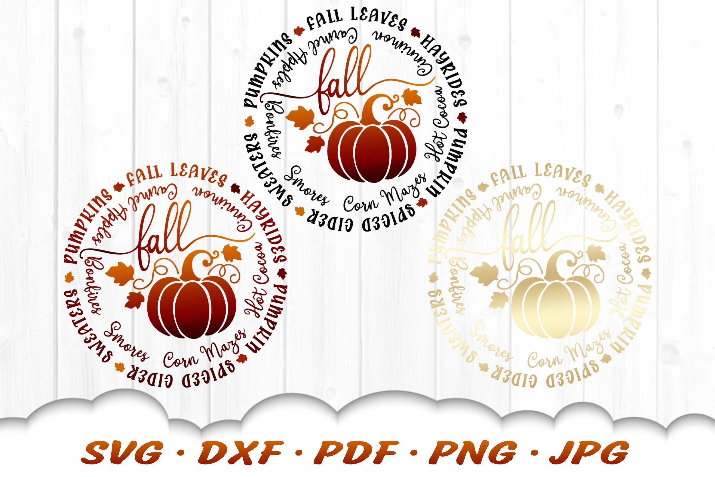 Fall Pumpkin Round Svg Pumpkin Svg Files For Cricut | Etsy
