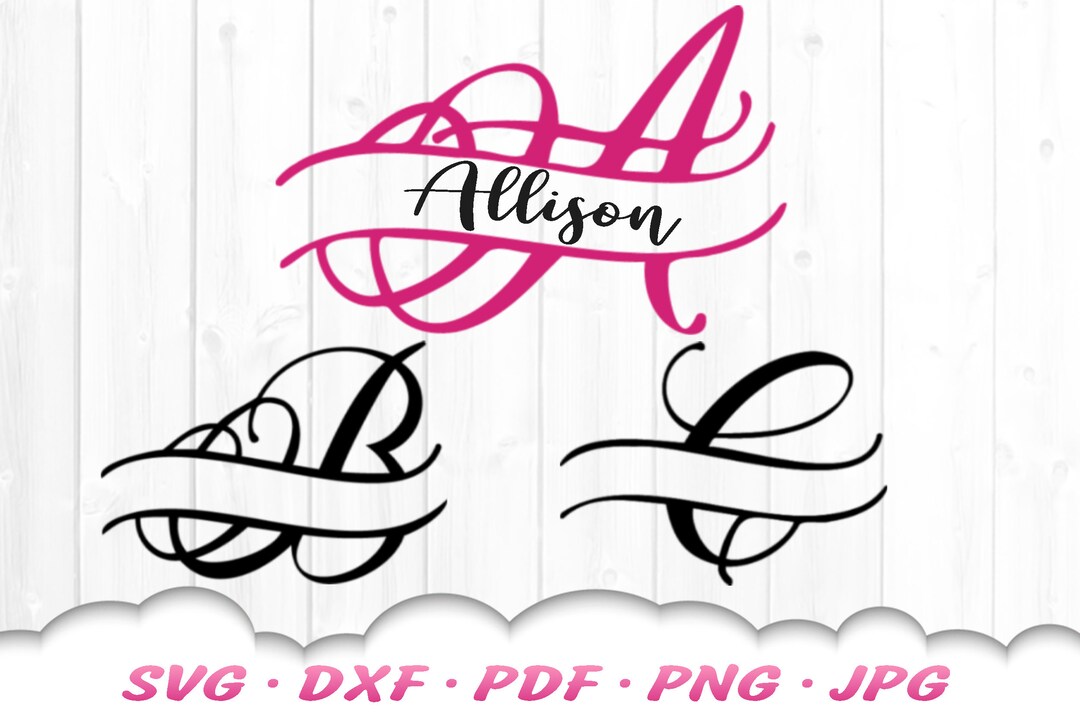 Split Monogram Svg Files for Cricut - Monogram Font Svg - Monogram ...