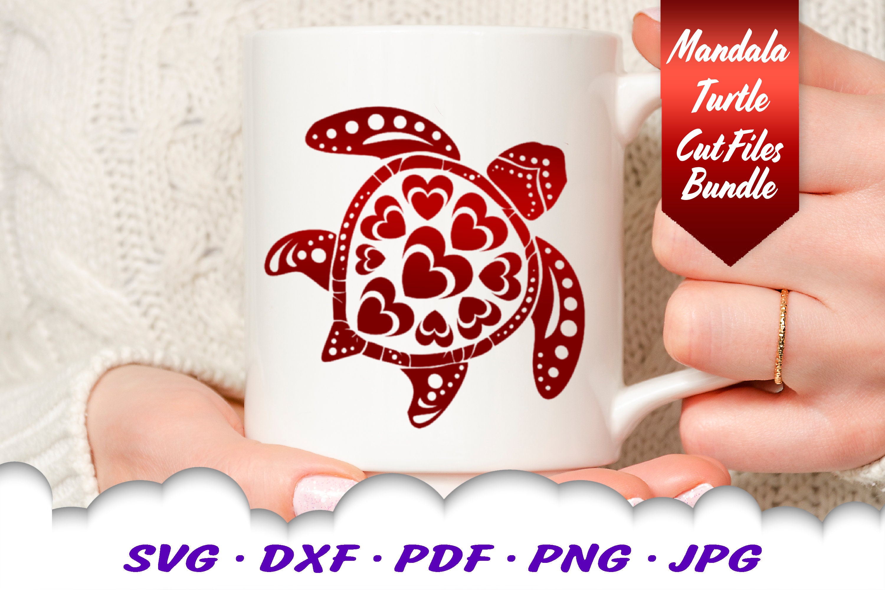 BIG Valentine Mandala Heart Turtle SVG Bundle Sea Turtle SVG - Etsy