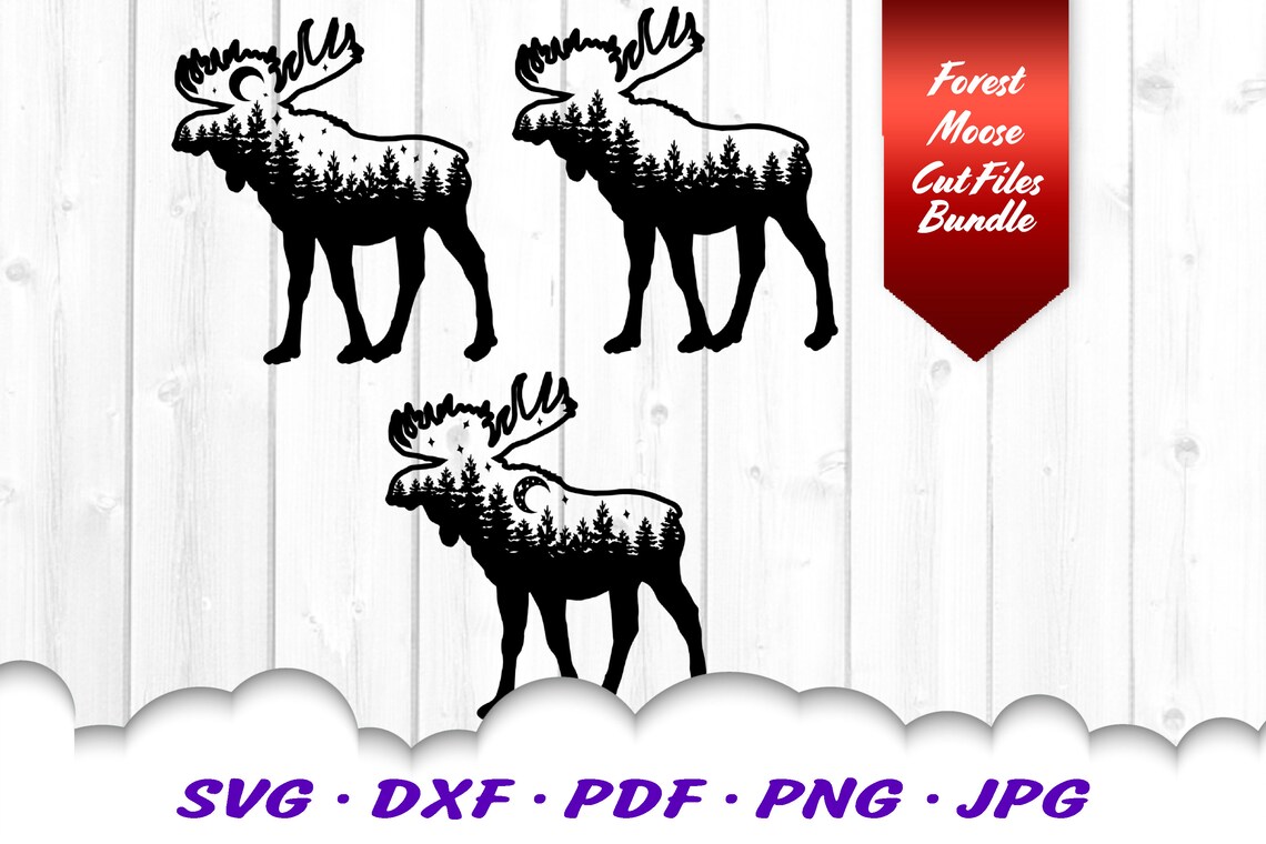 Moose SVG Bundle Forest Svg Moose Svg Files for Cricut - Etsy