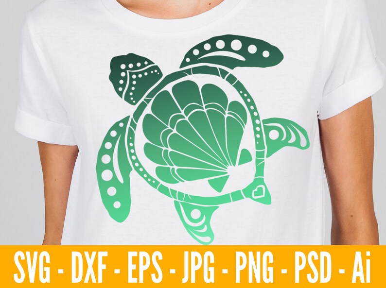 Turtle Sea Shell SVG Sea Turtle SVG Files for Cricut Sea - Etsy